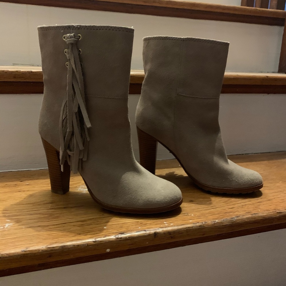 Coach Fringe Tan Suede Leather Booties - Gem